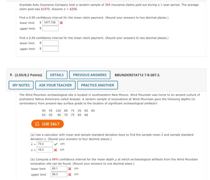 Solved Anystate Auto Insurance Company took a random sample | Chegg.com