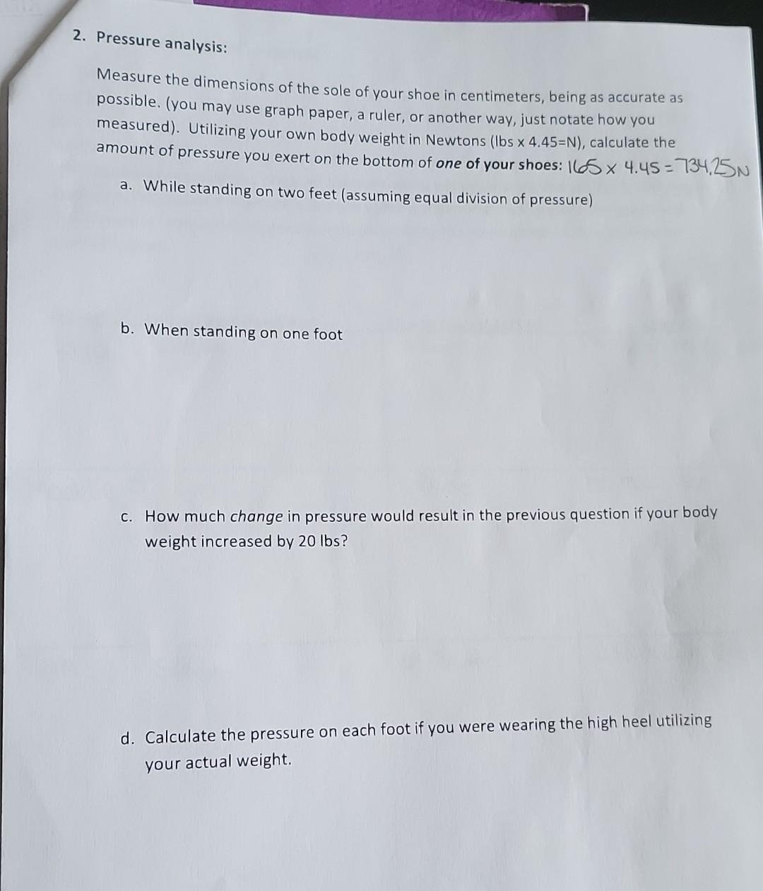 2. Pressure analysis: Measure the dimensions of the | Chegg.com