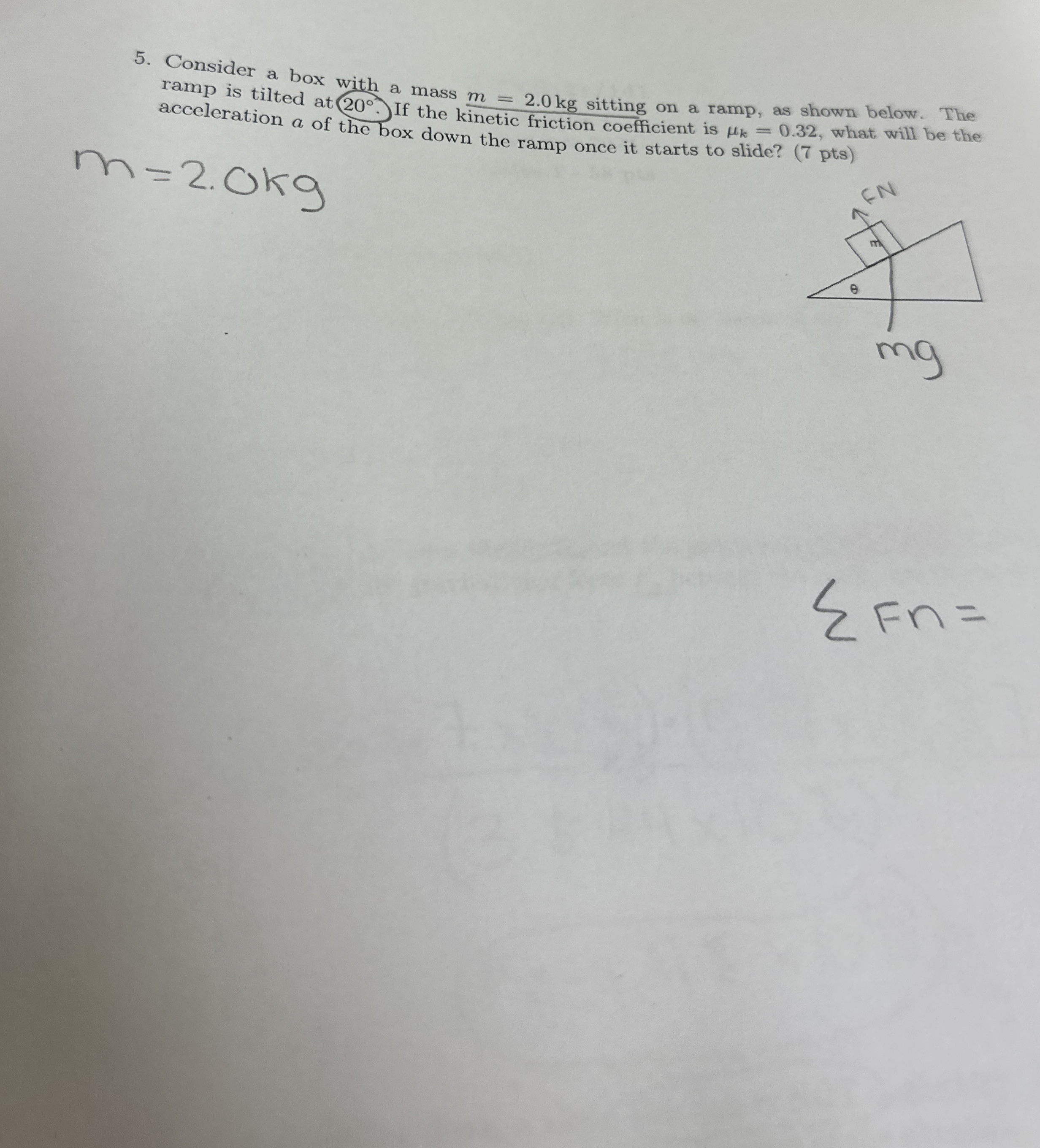 Solved Consider a box with a mass m=2.0kg ﻿sitting on a | Chegg.com