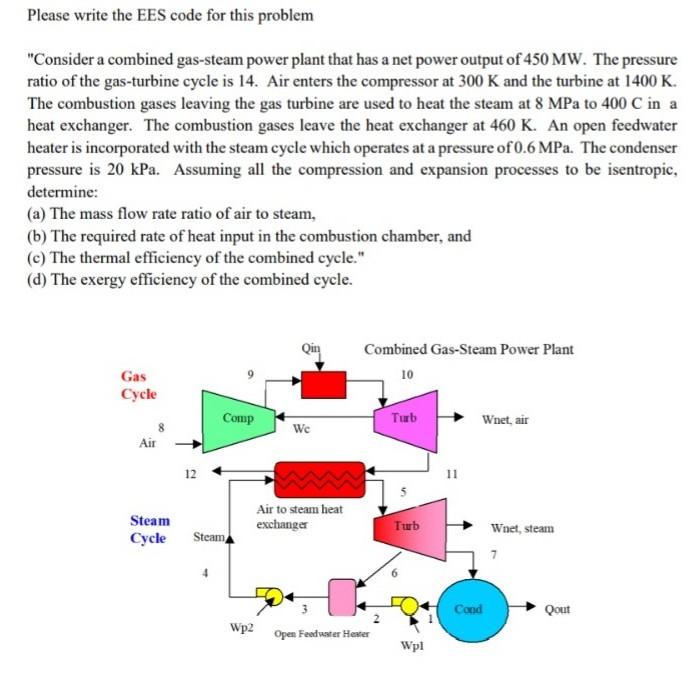 Solved Please write the EES code for this problem "Consider | Chegg.com