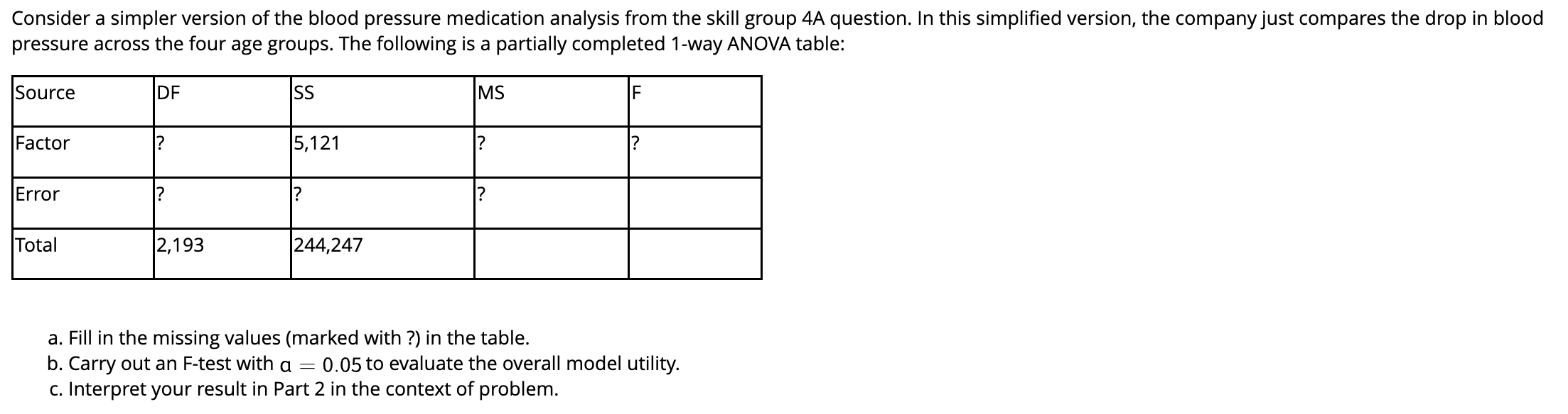 Solved Consider a simpler version of ﻿the blood pressure | Chegg.com