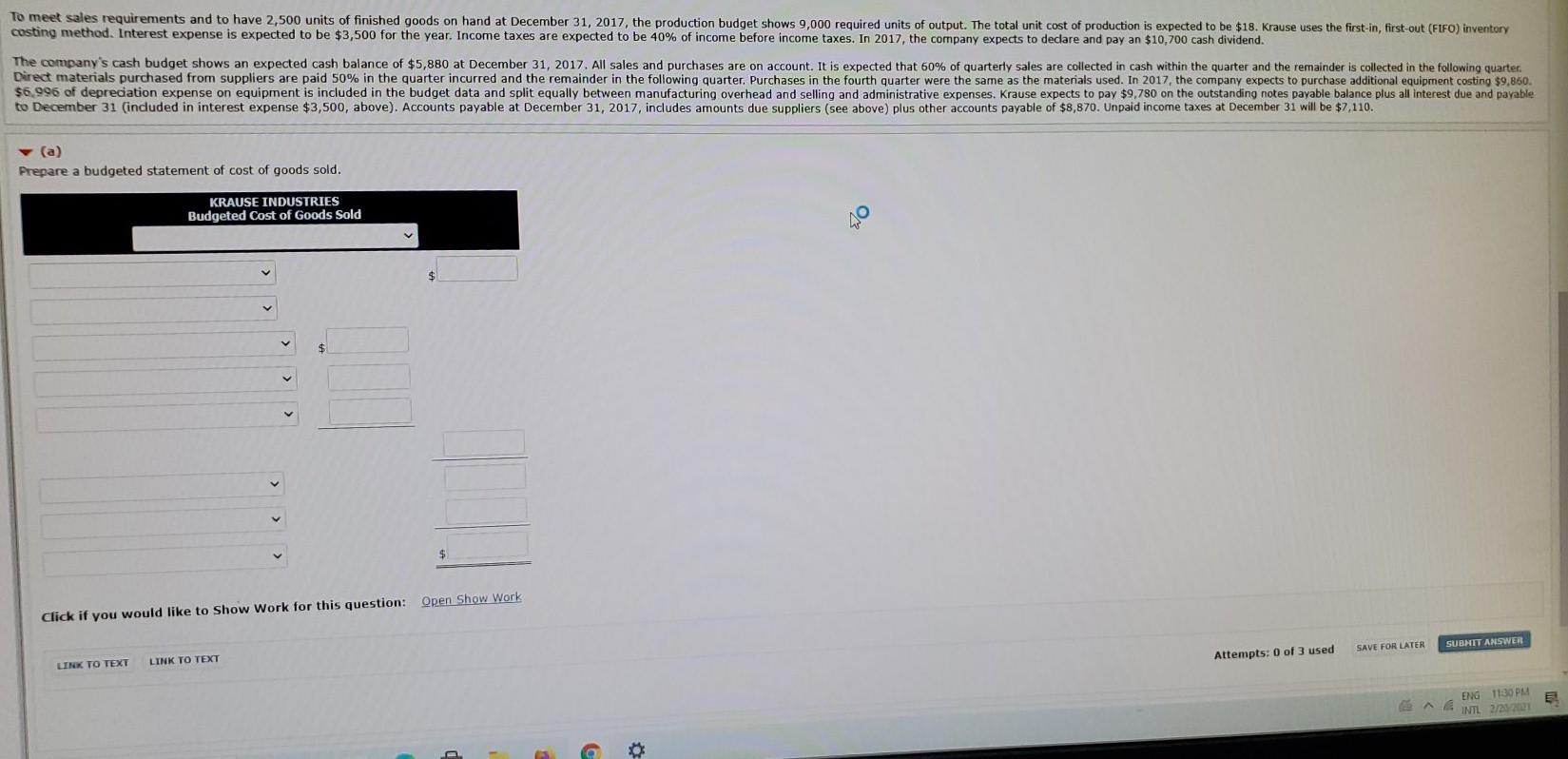 Solved Problem 21-6A (Part Level Submission) Krause | Chegg.com