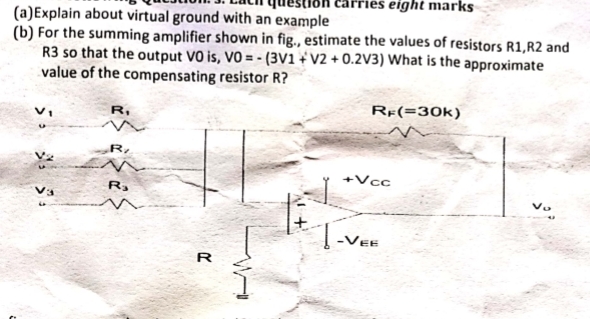 Solved (a)Explain about virtual ground with an example(b) | Chegg.com