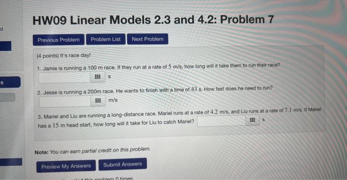 Solved HW09 Linear Models 2.3 and 4.2: Problem 7 (4 points) | Chegg.com