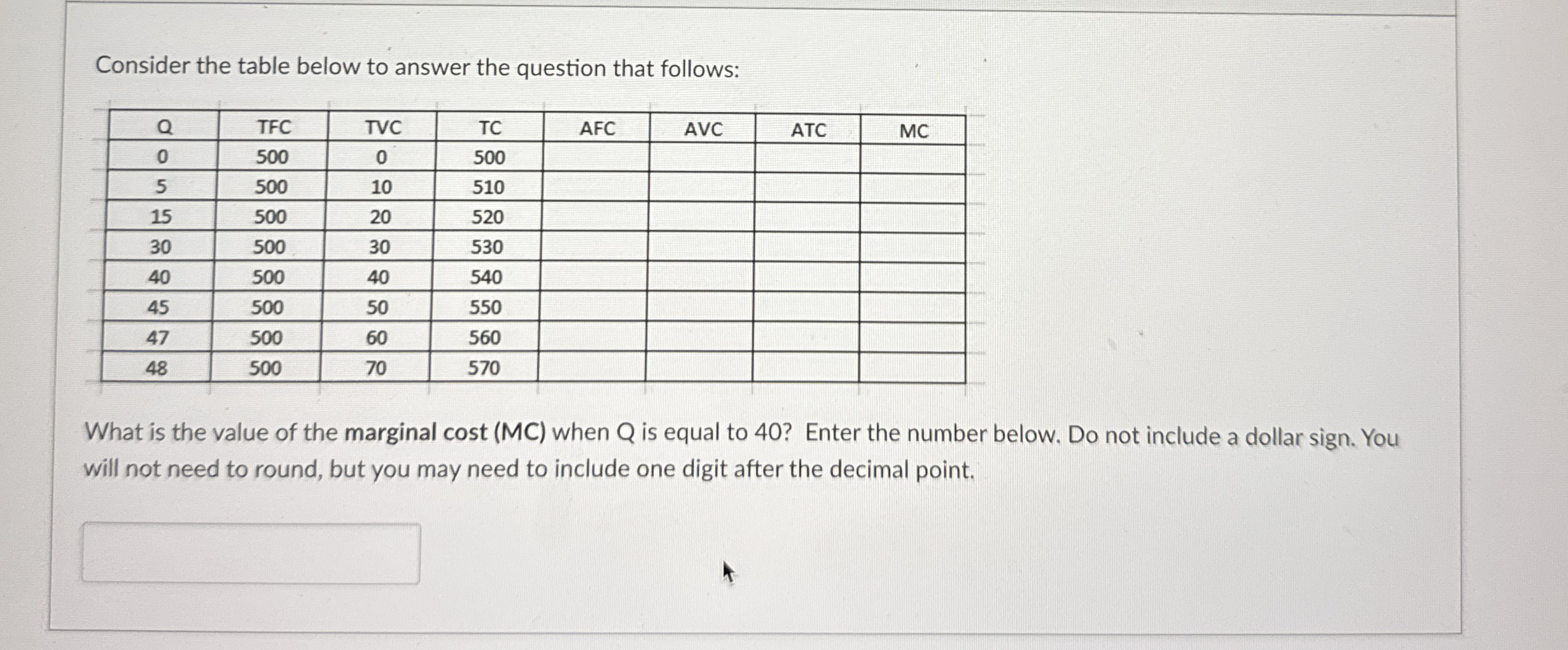 High Quality SOLUTION Consider the table below to answer the question that | Chegg.com