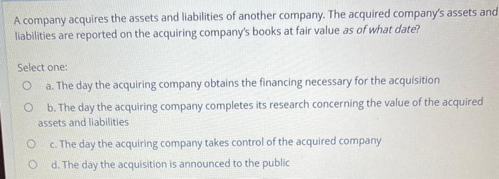 Solved ASC Topic 805 provides standards for reporting | Chegg.com