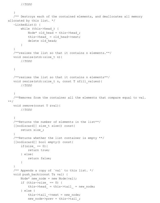 (C++)Using the skeleton template class called | Chegg.com