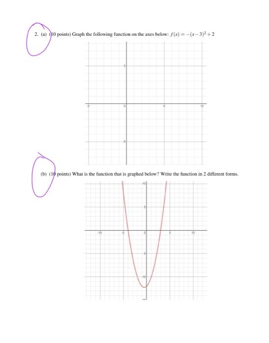 Solved 2. (a) 10 points) Graph the following function on the | Chegg.com