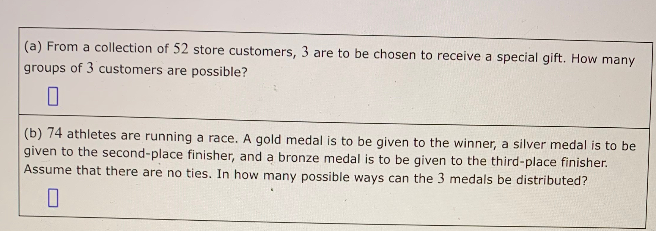 Solved (a) ﻿From a collection of 52 ﻿store customers, 3 ﻿are | Chegg.com