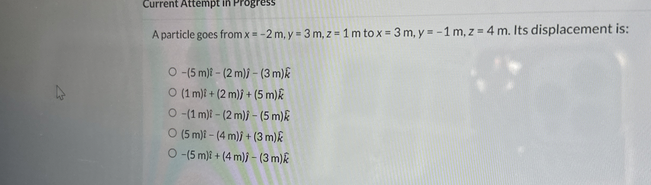 Solved Current Attempt in ProgressA particle goes from | Chegg.com