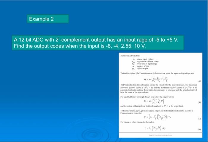 Solved A 12 Bit Adc With 2 Complement Output Has An Input 