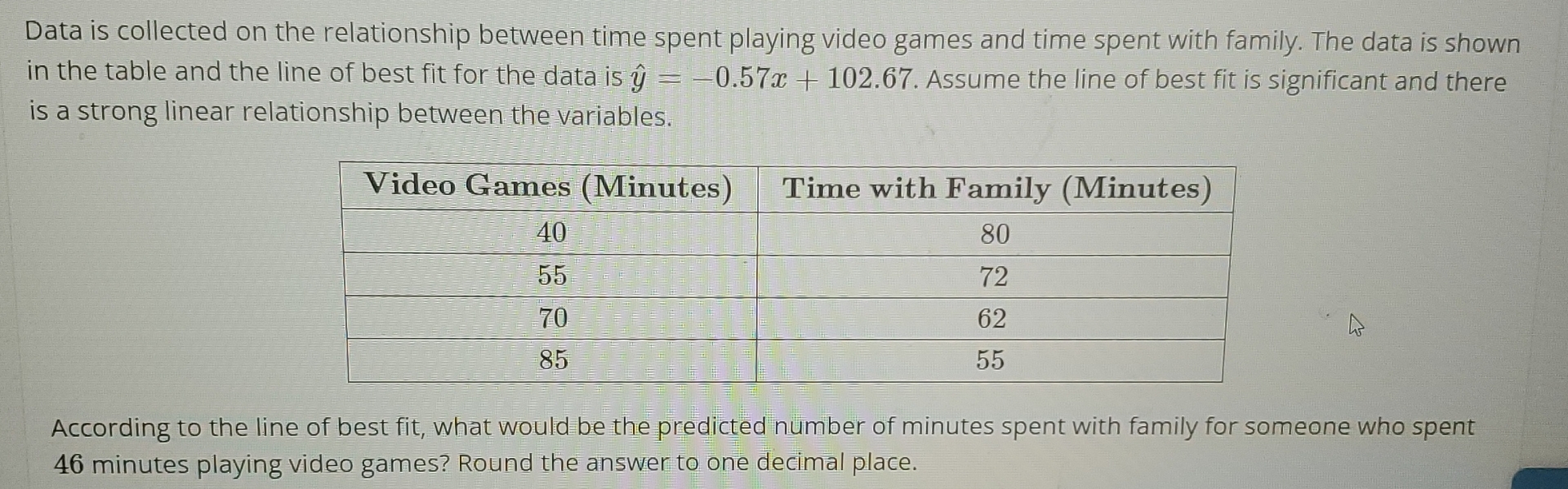 Solved Data is collected on the relationship between time | Chegg.com