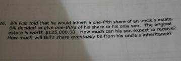 Solved Bifi was toid that he would inherit a one-fifh share | Chegg.com