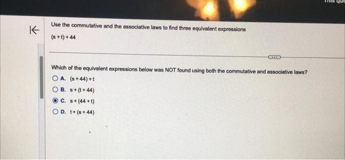 Solved Use the commutative and the associative laws to find | Chegg.com