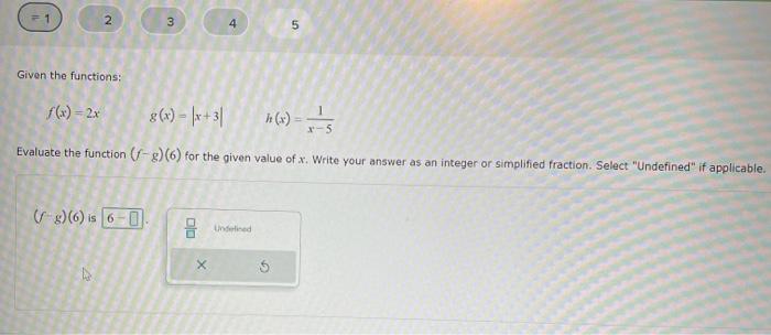 Solved Given the functions: f(x)=2xg(x)=∣x+3∣h(x)=x−51 | Chegg.com