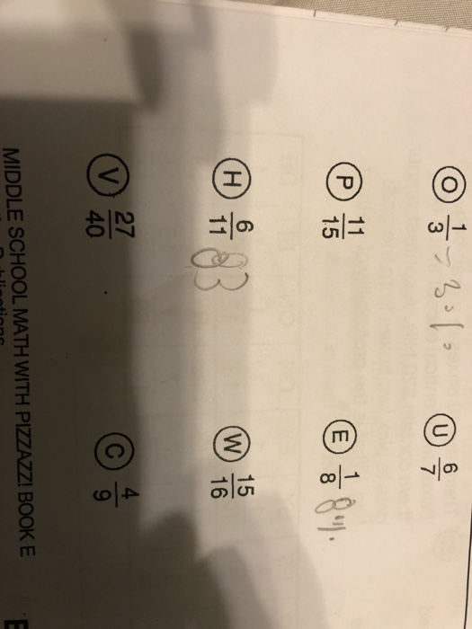 Solved MIDDLE SCHOOL MATH WITH PIZZAZZ BOOK E Chegg