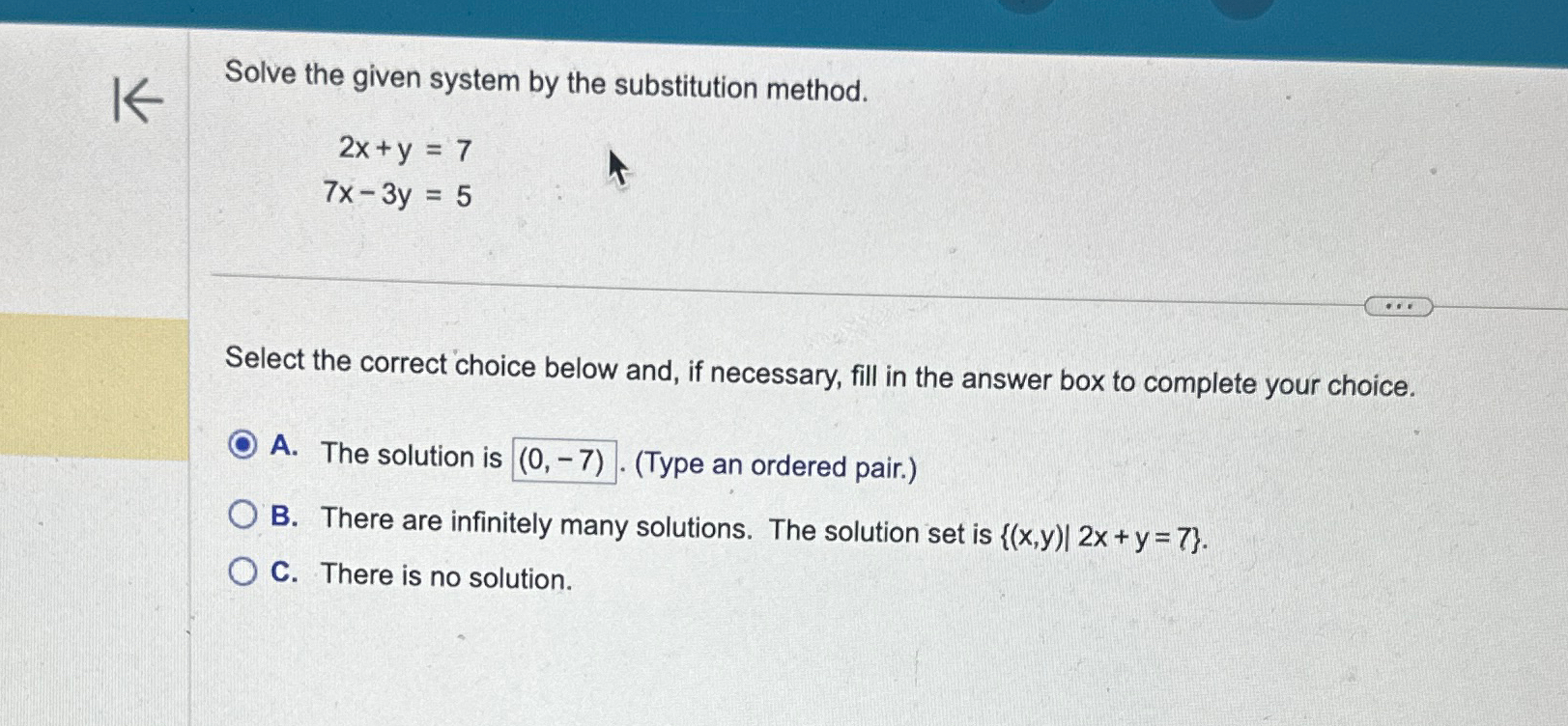 Solved Solve the given system by the substitution | Chegg.com