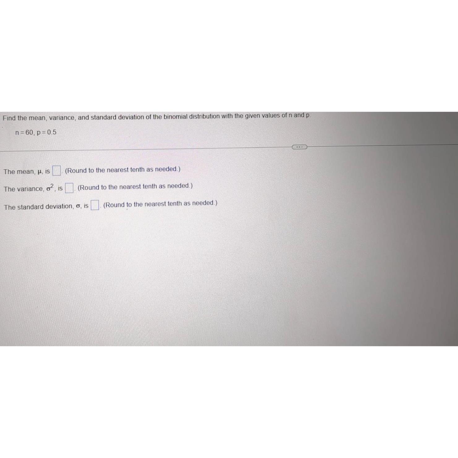Solved Find the mean, variance, and standard deviation of | Chegg.com