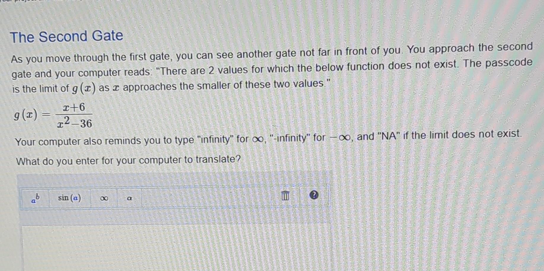 Solved The Second Gate As you move through the first gate, | Chegg.com