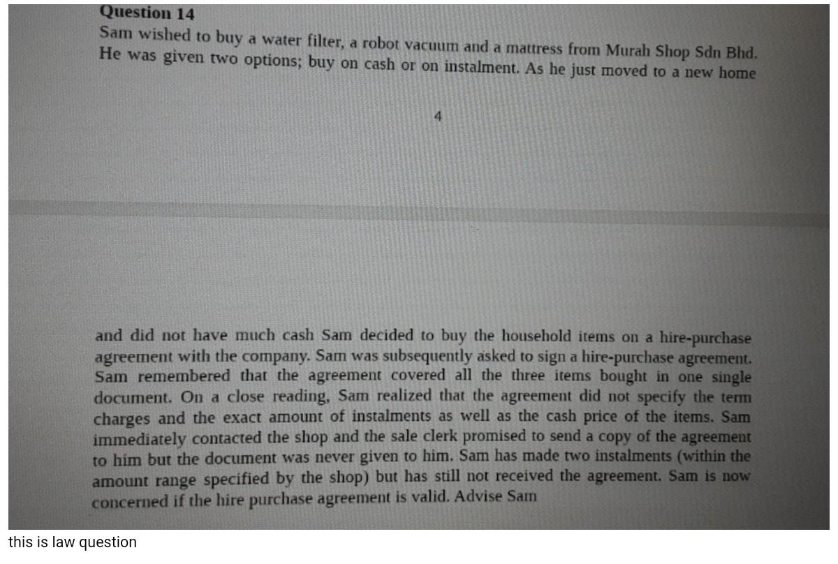 Solved write the answer to the problematic question given. | Chegg.com