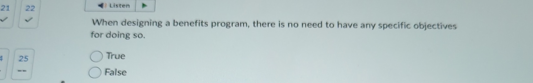 Solved When designing a benefits program, there is no need | Chegg.com