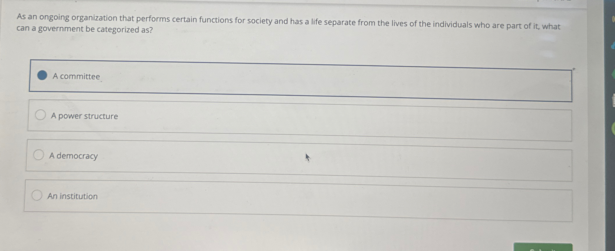 Solved As an ongoing organization that performs certain | Chegg.com