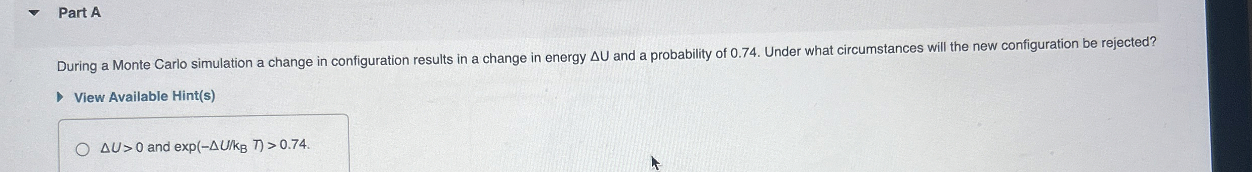 Solved Part ADuring a Monte Carlo simulation a change in | Chegg.com