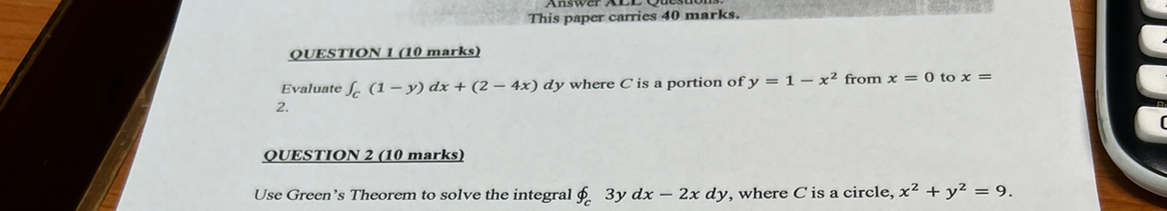 Solved This paper carries 40 ﻿marks.OUESTION 1 (10 | Chegg.com