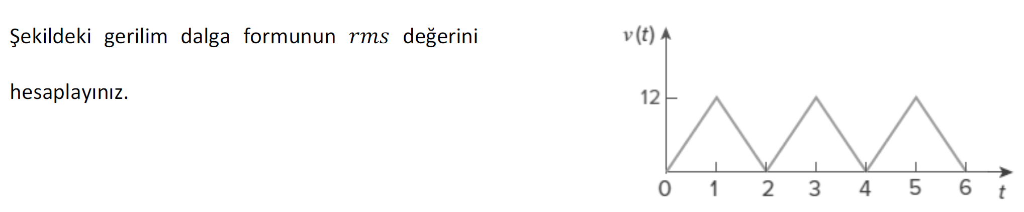 Solved Find RMS value.Şekildeki gerilim dalga formunun rms | Chegg.com