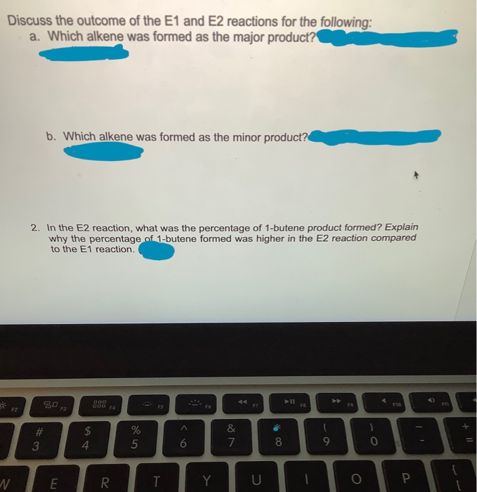Solved Hint: we know trans-2-butene was major product for | Chegg.com