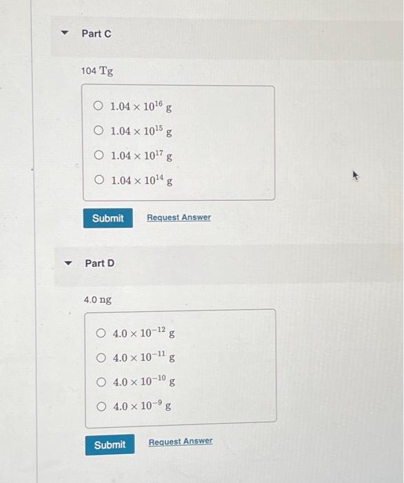 Solved Part A Use scientific notation to express each | Chegg.com
