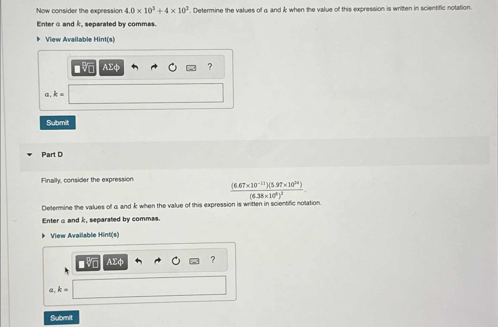 Solved Now consider the expression 4.0×103+4×102. ﻿Determine | Chegg.com