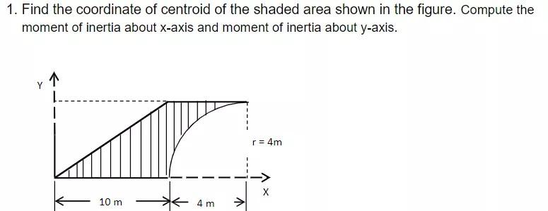 Solved Find the coordinate of centroid of the shaded area | Chegg.com
