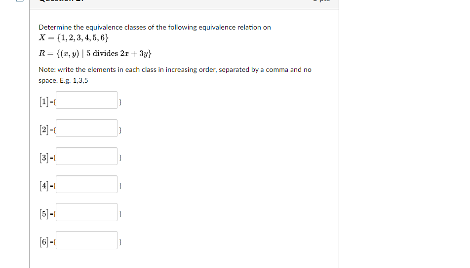 Solved Determine the equivalence classes of the following | Chegg.com