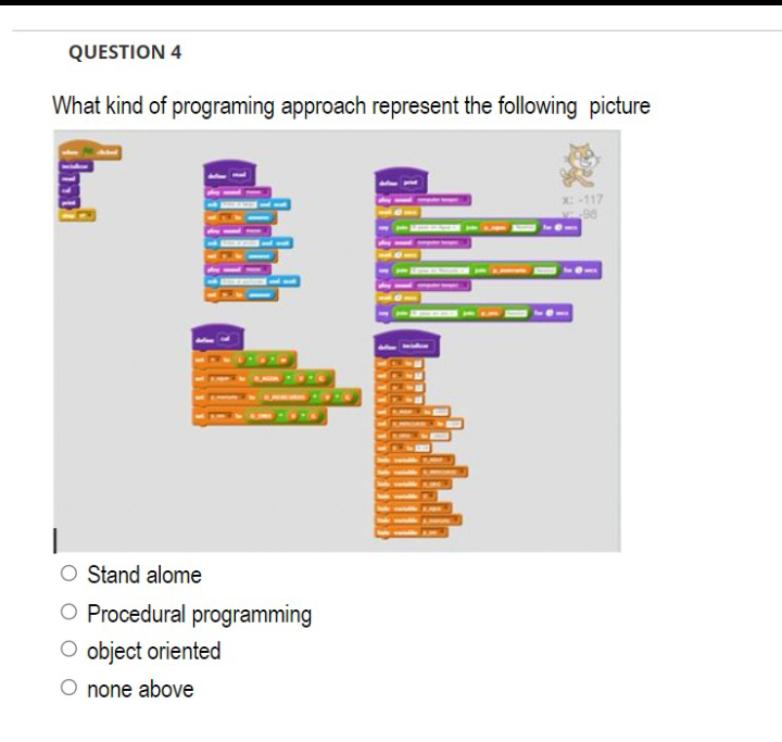 Solved What kind of programing approach represent the | Chegg.com