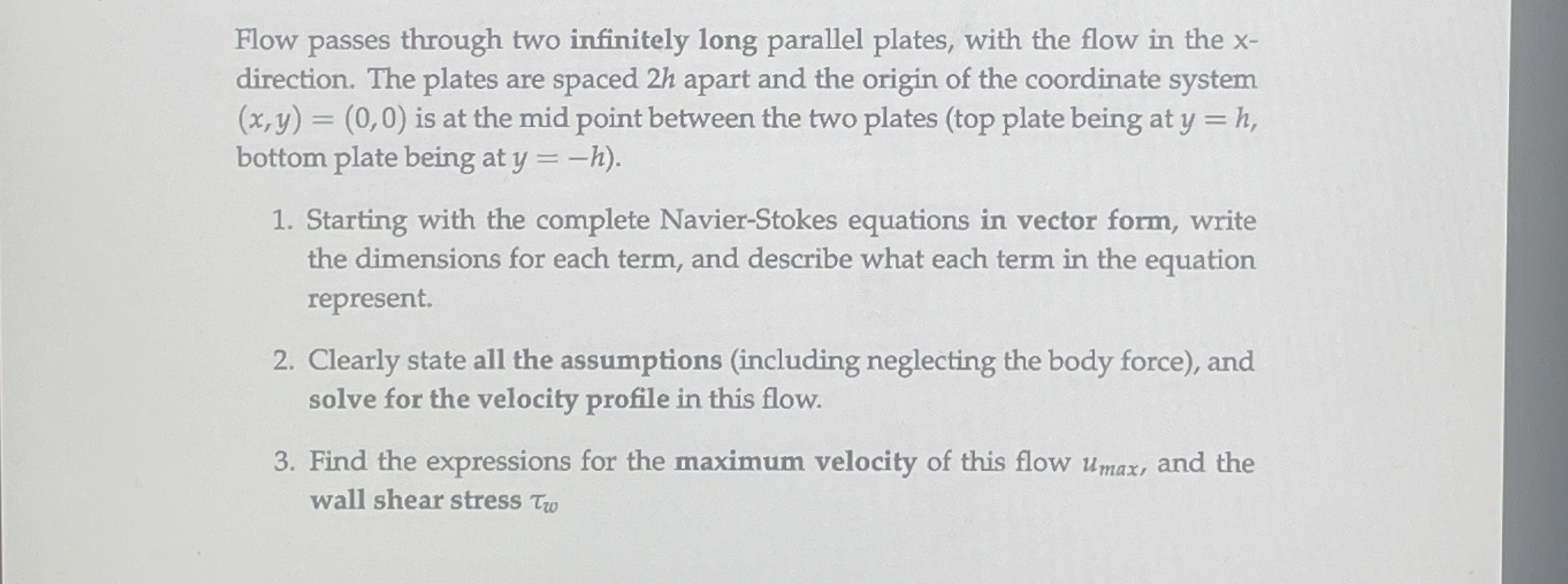 Solved Flow passes through two infinitely long parallel | Chegg.com