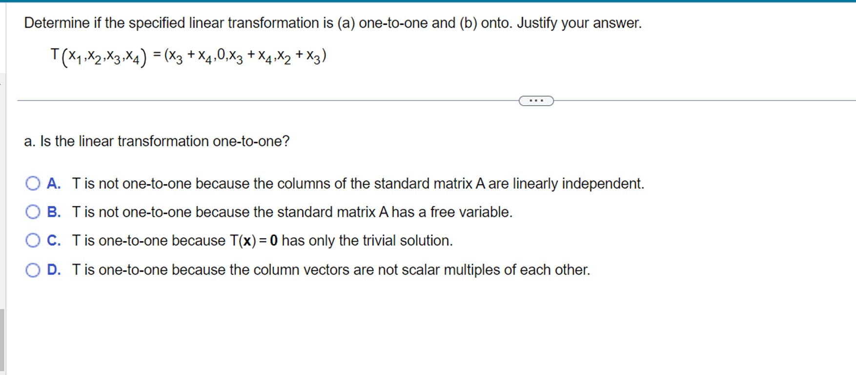 Solved Determine if the specified linear transformation is | Chegg.com