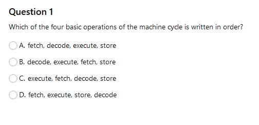 Solved Question 1Which of the four basic operations of the | Chegg.com