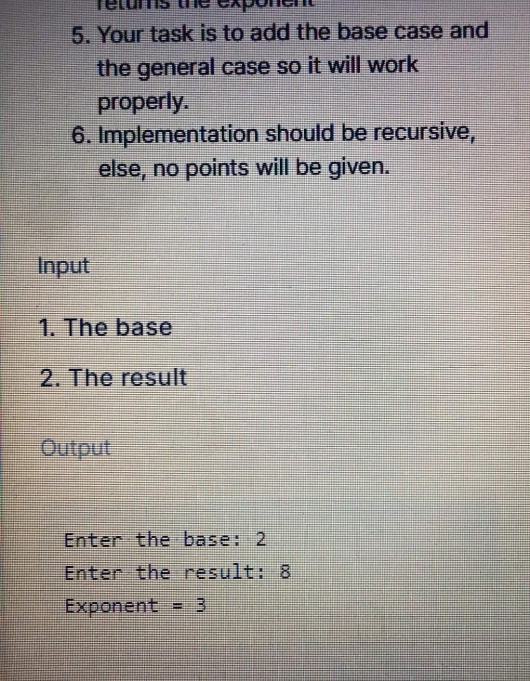 Solved 1. Exponent by Catherine Arellano implement a | Chegg.com