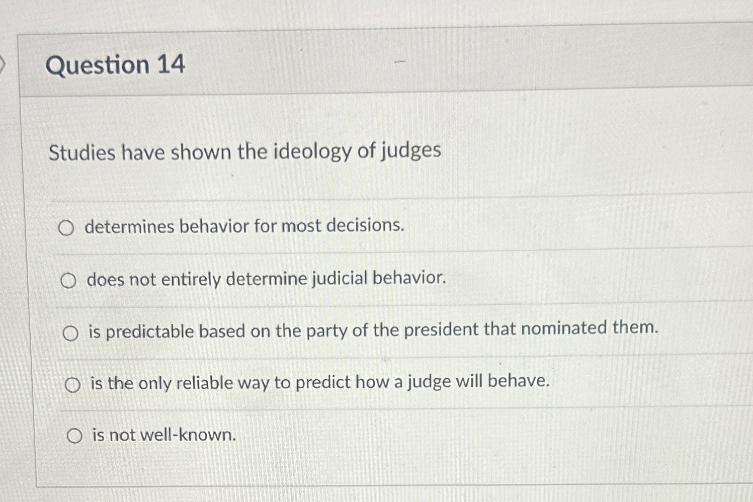 Solved Question 14Studies have shown the ideology of | Chegg.com
