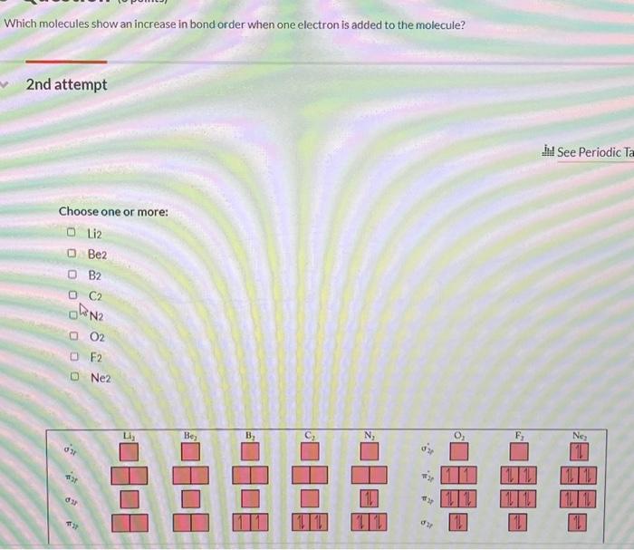 Solved Which molecules show an increase in bond order when | Chegg.com