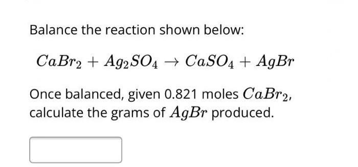 Solved Balance the reaction shown | Chegg.com