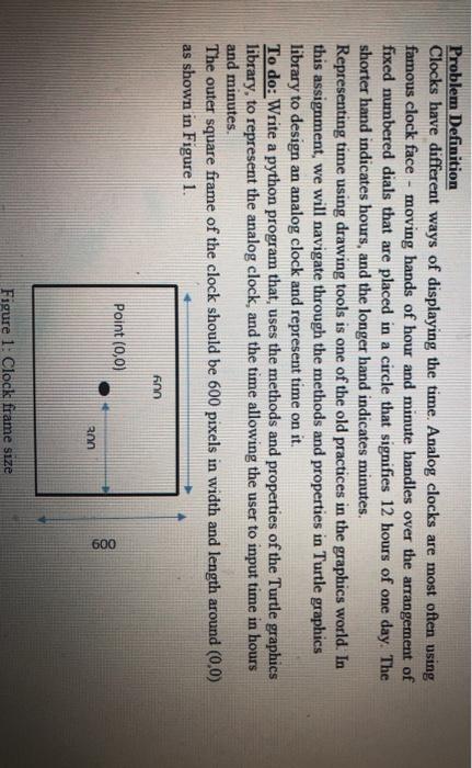 Solved Problem Definition Clocks have different ways of | Chegg.com
