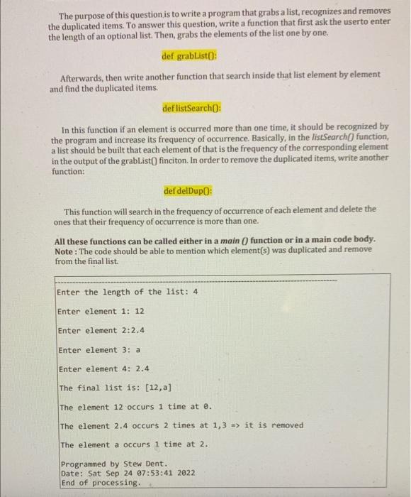 Solved The purpose of this question is to write a program | Chegg.com