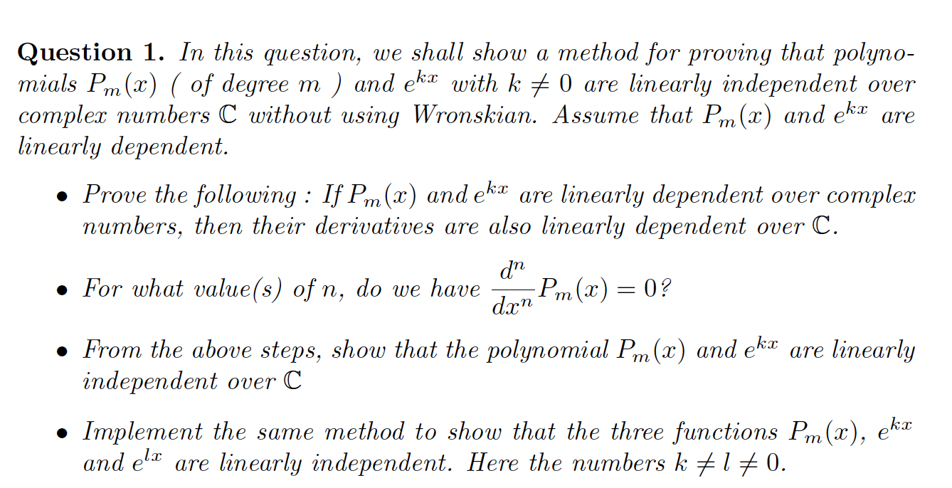 Question 1. ﻿In this question, we shall show a method | Chegg.com