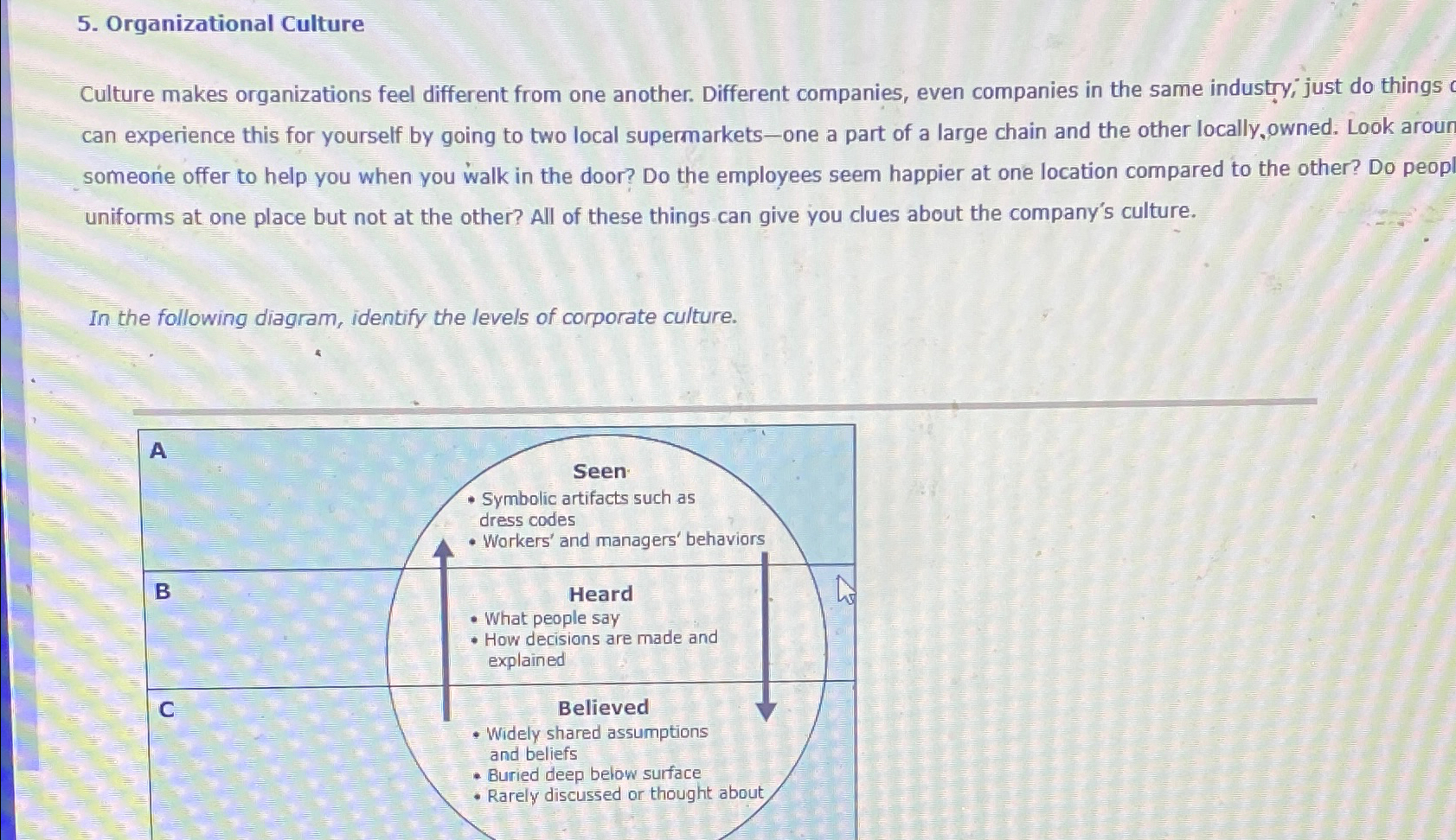 Solved Organizational CultureCulture makes organizations | Chegg.com