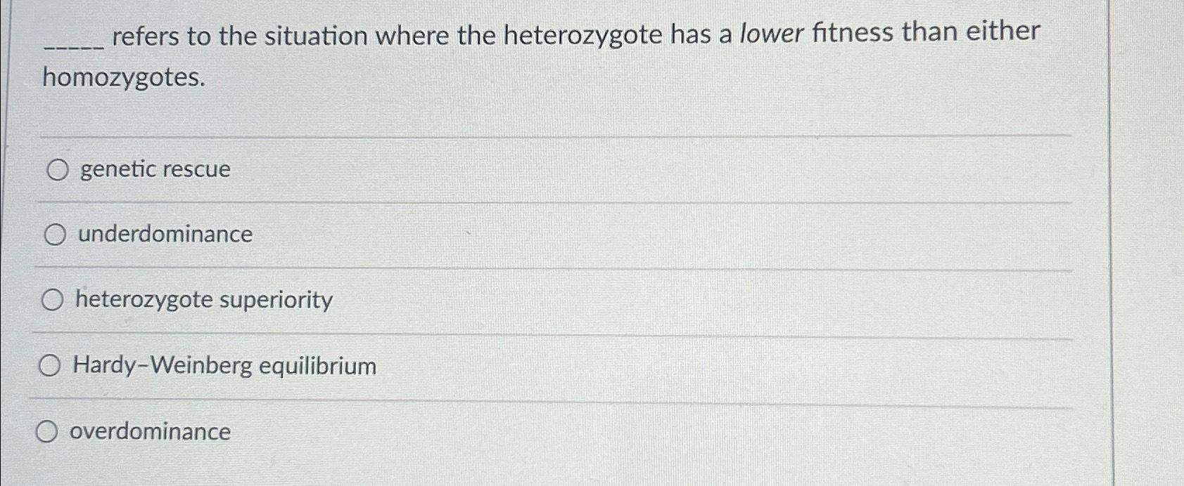 Solved refers to the situation where the heterozygote has a | Chegg.com