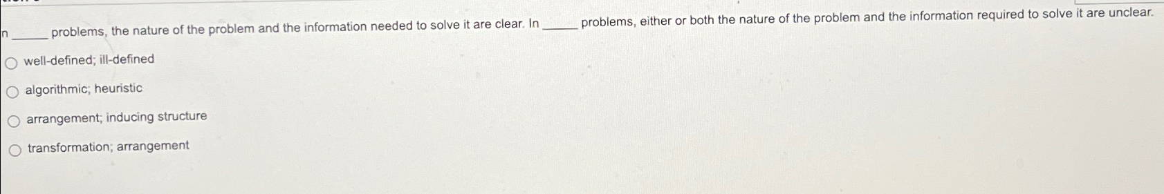 Solved problems, the nature of the problem and the | Chegg.com