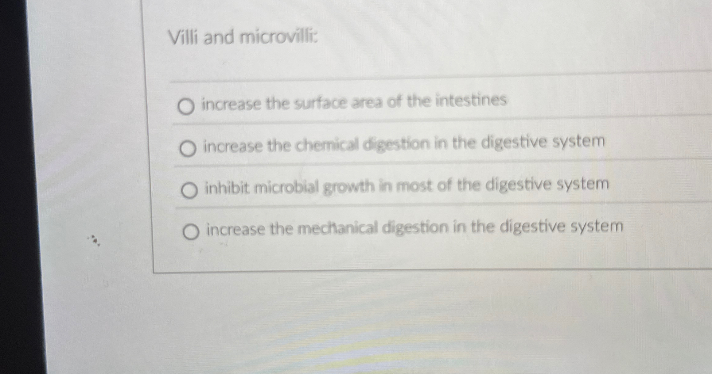 High Quality SOLUTION Villi and microvilli:q,increase the surface area of | Chegg.com