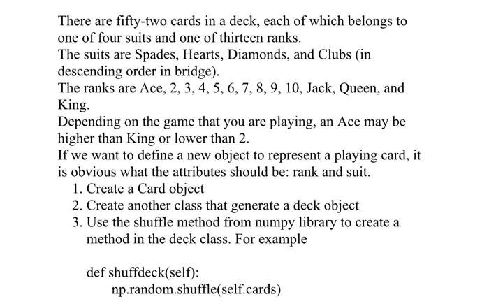 Solved There are fifty-two cards in a deck, each of which | Chegg.com